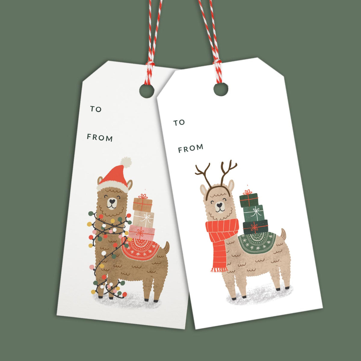 Christmas Llama Gift Tags – Papelu Studio