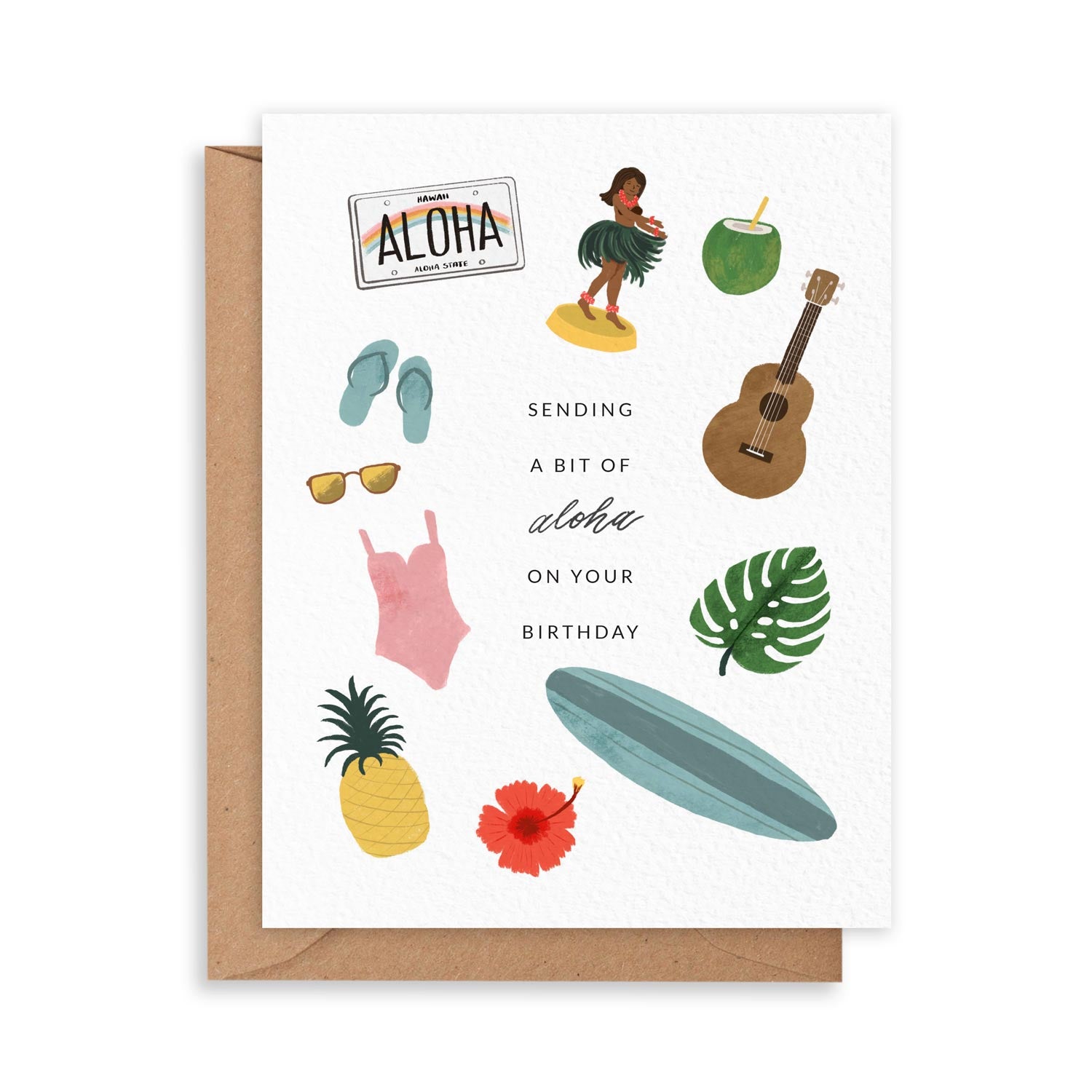 Sending a Bit of Aloha Birthday Greeting Card – Papelu Studio