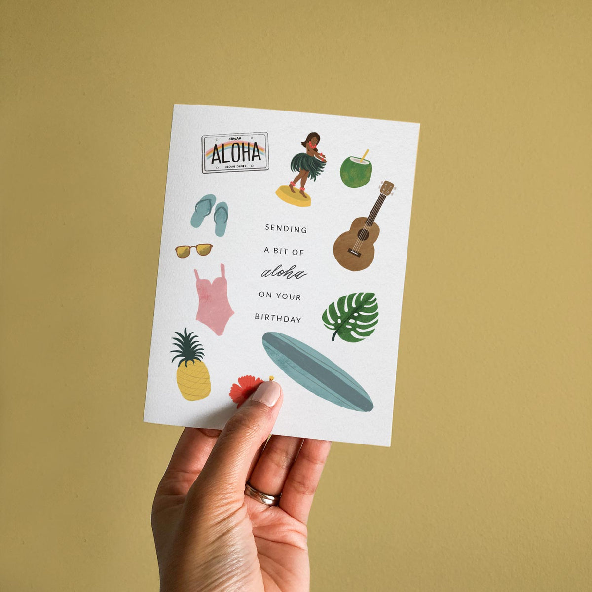 Sending a Bit of Aloha Birthday Greeting Card – Papelu Studio