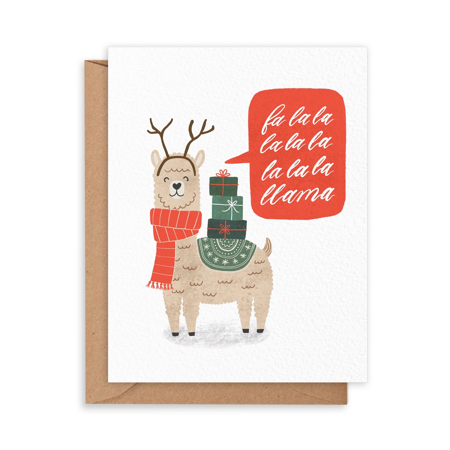 Fa La La Llama Christmas Greeting Card – Papelu Studio