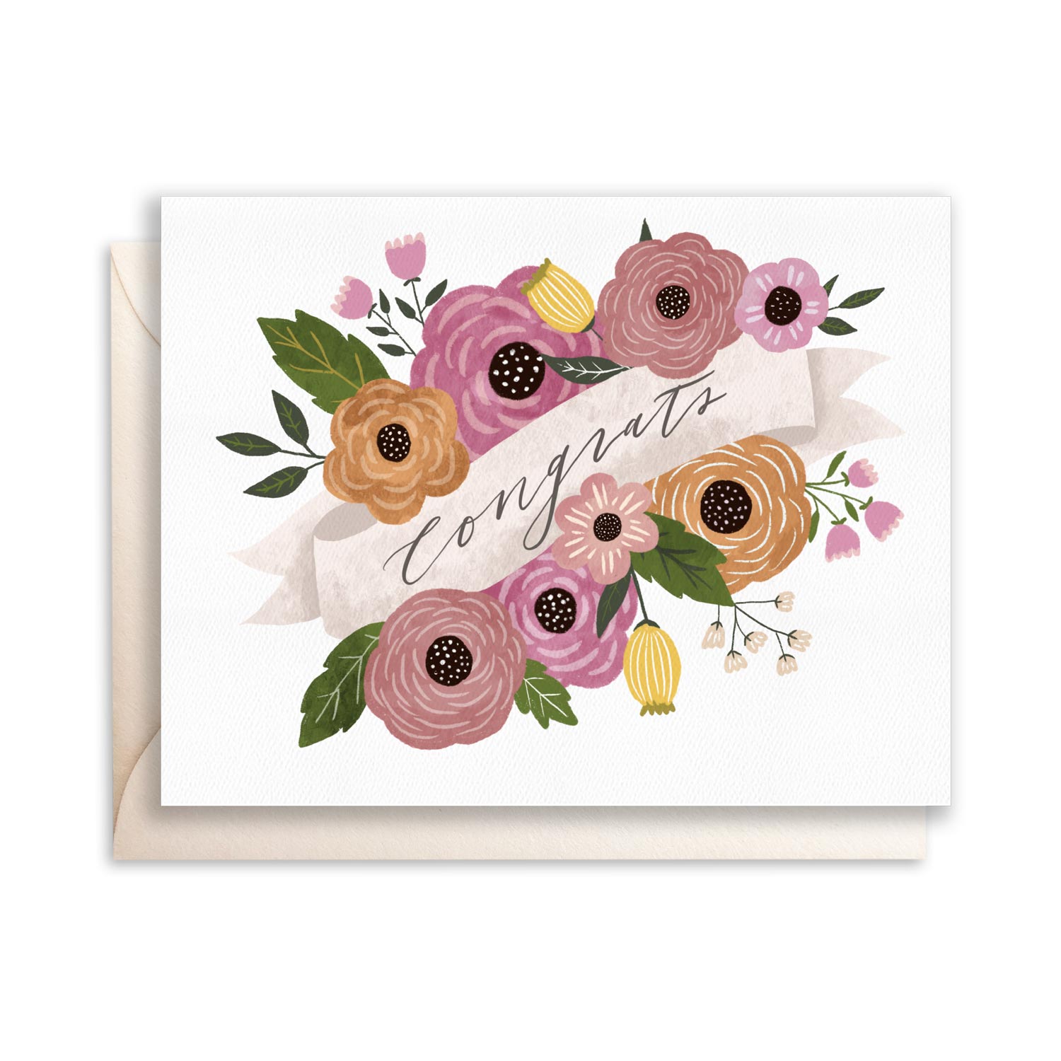 Congrats Floral Bouquet Greeting Card – Papelu Studio