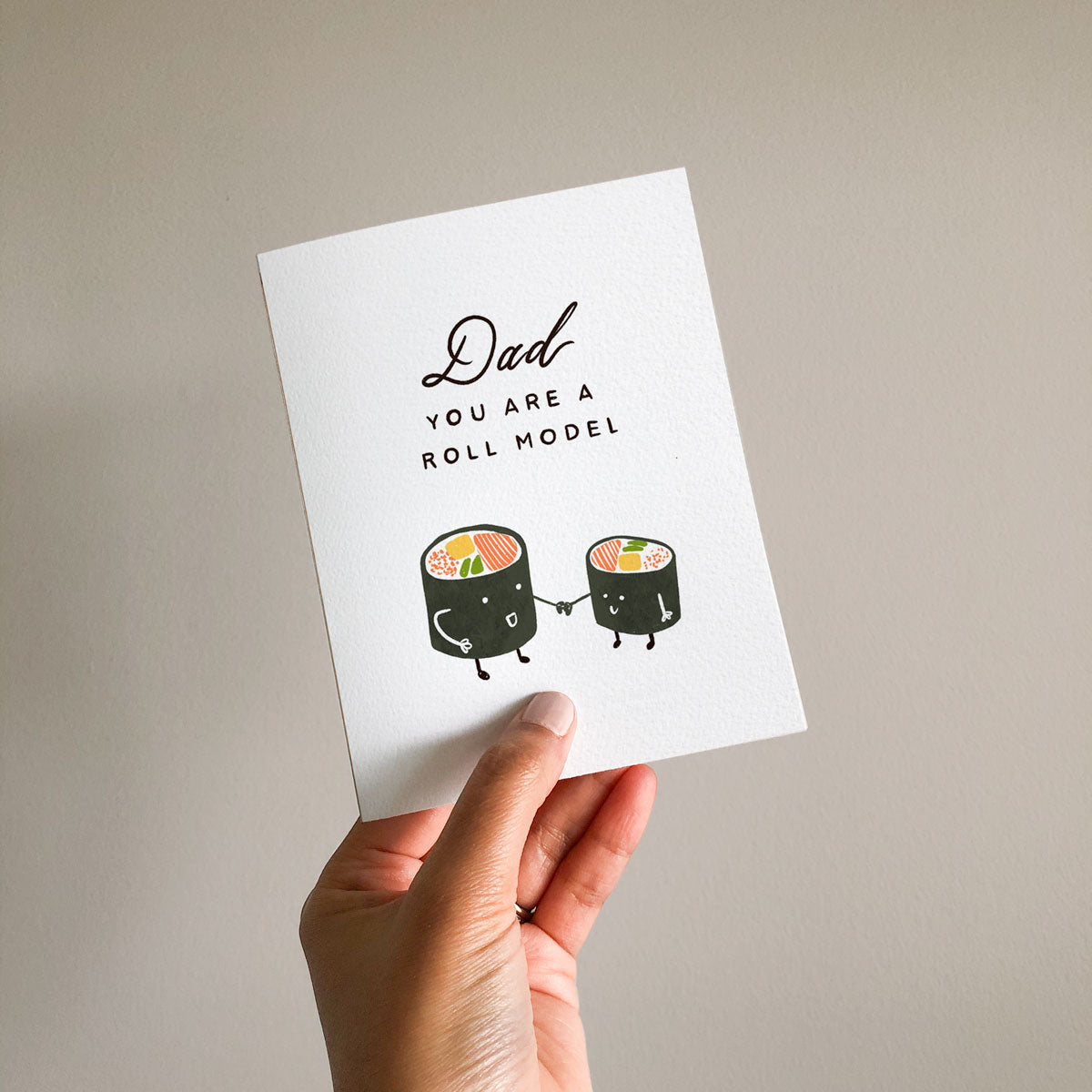 Father's Day Roll Model Dad Sushi Greeting Card – Papelu Studio