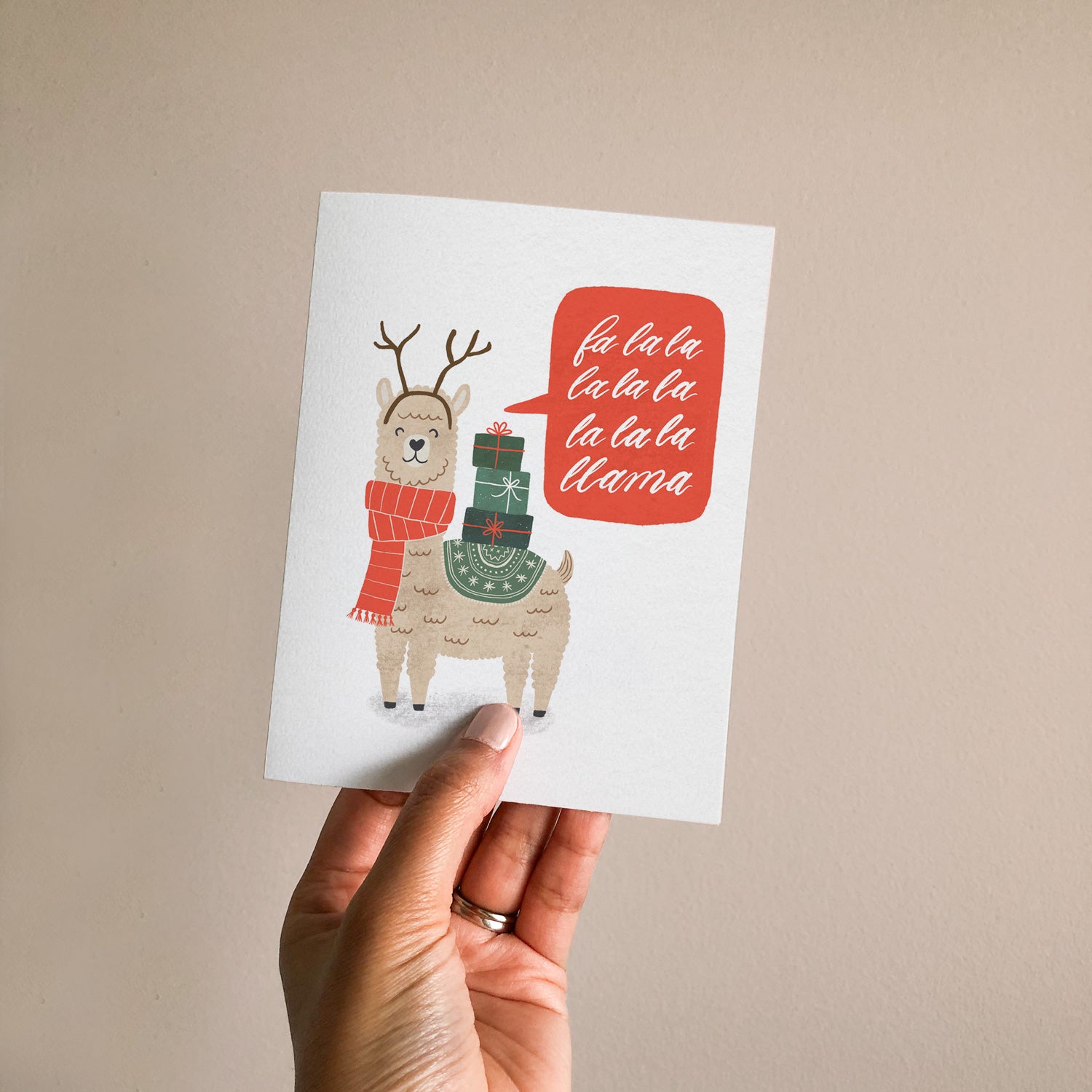 Fa La La Llama Christmas Greeting Card – Papelu Studio