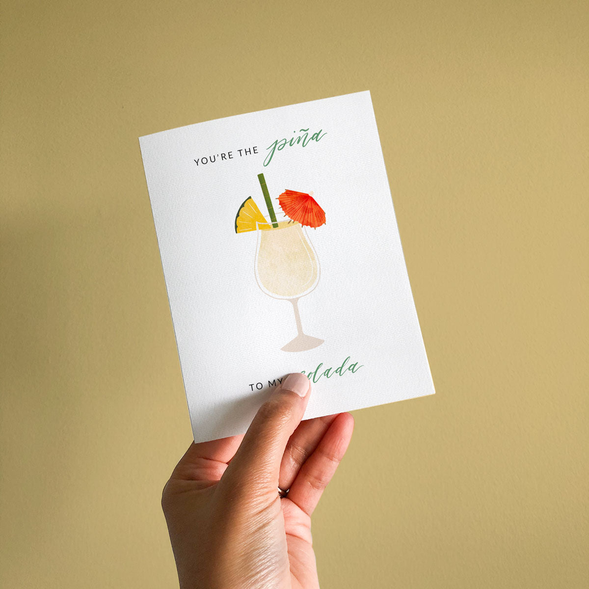 Piña to my Colada Cocktail Love & Friendship Greeting Card – Papelu Studio